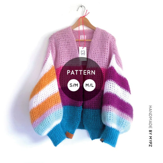 Crochet pattern – MYPZ bomber cardigan striped (ENG-NL) – MYPZ Handmade ...